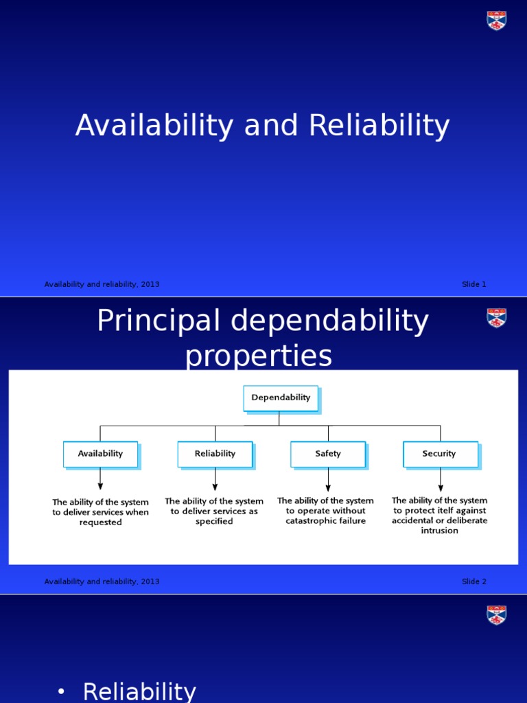 availability and reliability.pptx | Reliability Engineering | Error ...