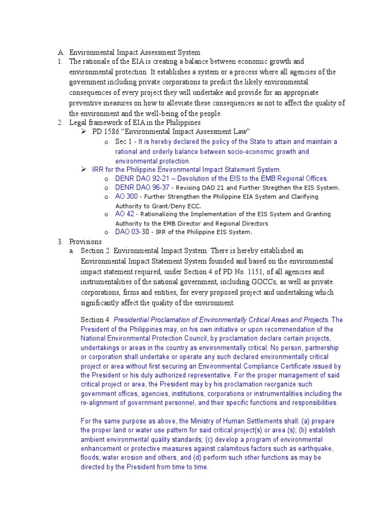 Presidential Proclamation of Environmentally Critical Areas and ...