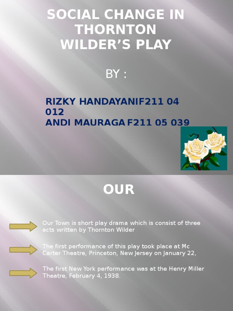 Social Change in Our Town by Wilder | PDF | Leisure