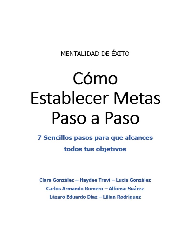 Cómo Establecer Metas Paso A Paso | PDF | Ahorro | Conocimiento