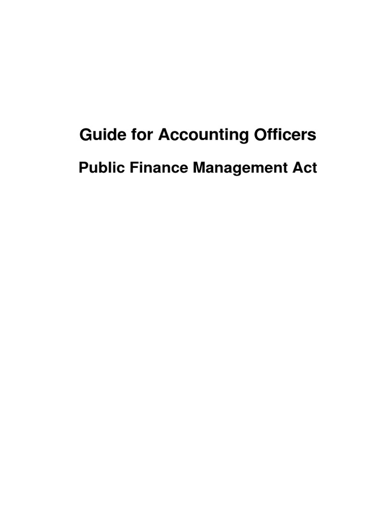 Accounting Officers Guide To The PFMA | PDF