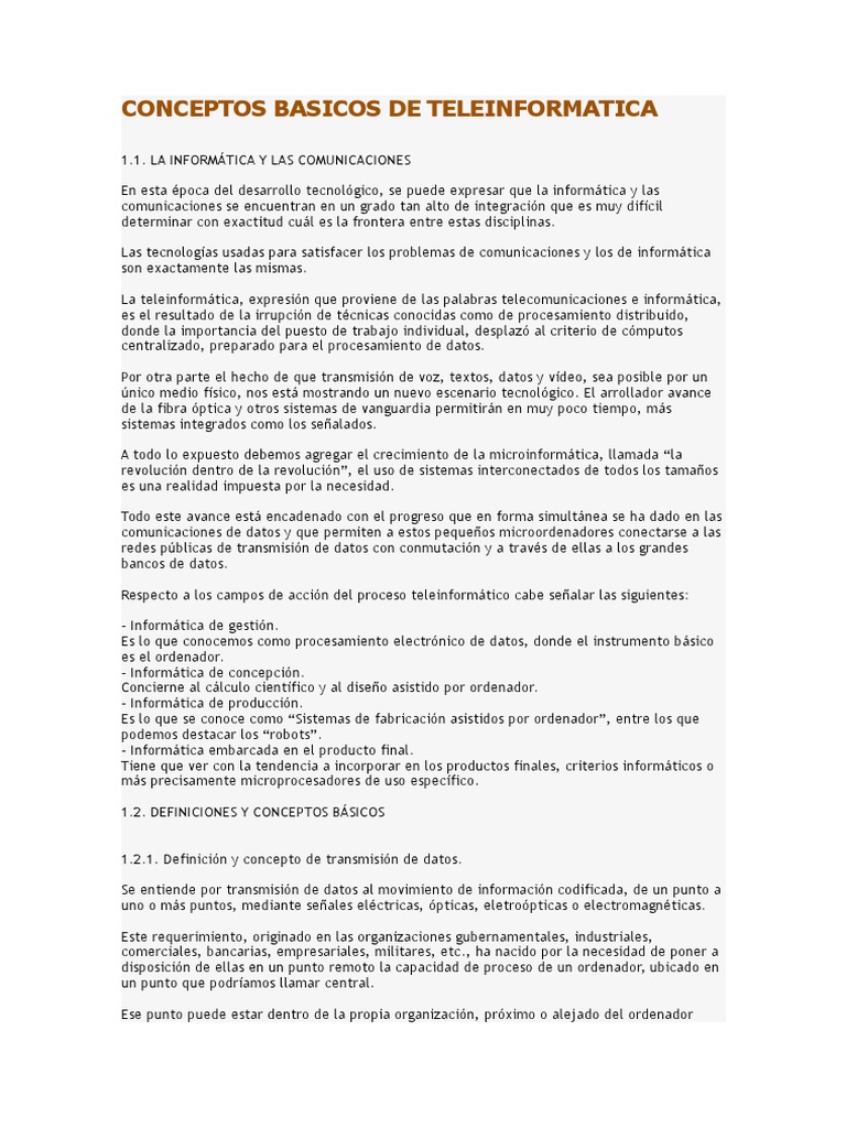 Conceptos Basicos de Teleinformatica | PDF | Bases de datos | Módem