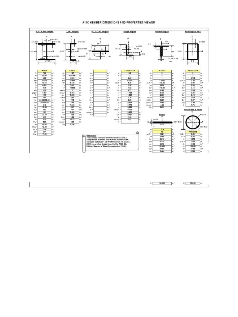 AISC Sections | PDF | Classical Mechanics | Mechanical Engineering