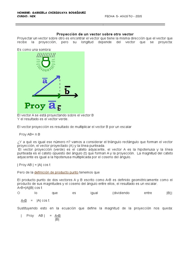 Proyección de Un Vector Sobre Otro Vector | PDF