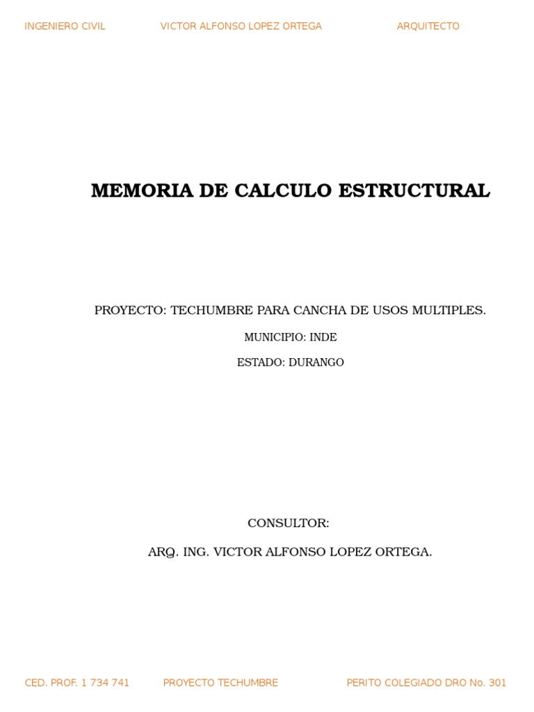 Calculo Estructural Techumbre Inde-Dgo | PDF