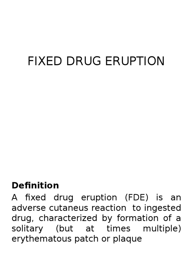 Fixed Drug Eruption | PDF
