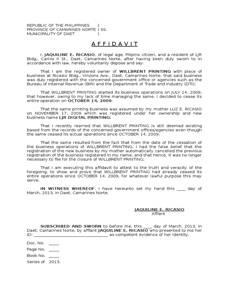 Affidavit | PDF