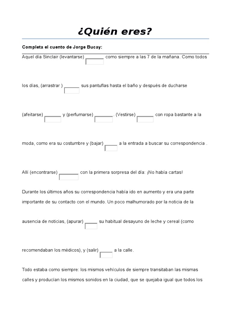 Quien Eres. Cuento Jorge Bucay | PDF | Ocio