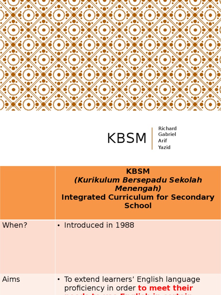 Tutorial 2d Comparison Between KLSR KBSR KBSM New | PDF | Curriculum | Critical Thinking