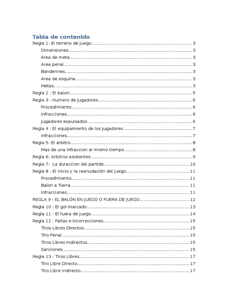 Reglas Básicas del Fútbol | PDF | Variantes deportivas | Equipos