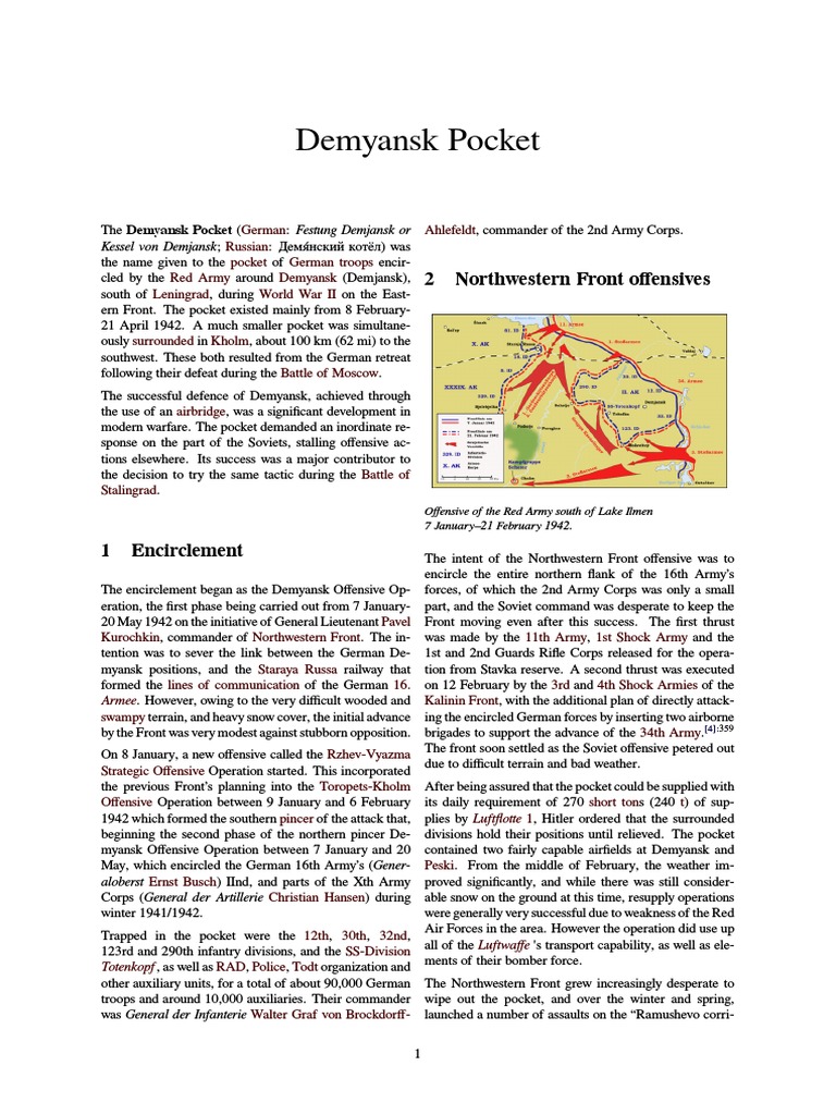 The Demyansk Pocket: A Strategic Airlift Operation that Stalled Soviet ...