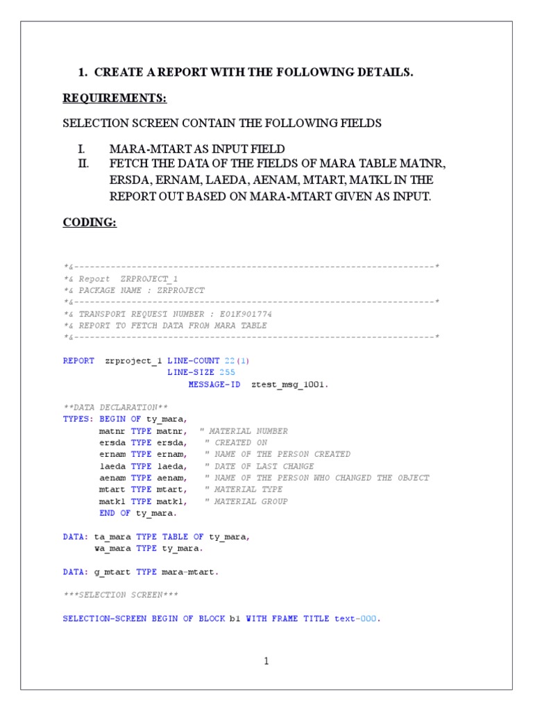 Sap Abap Sample Programs | PDF | Technology & Engineering