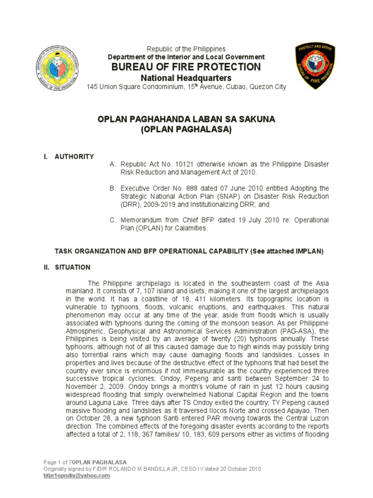BFP-Oplan Paghalasa | Volcano | Earthquakes