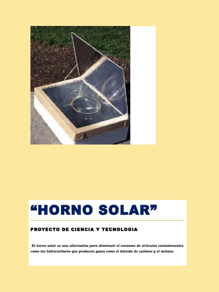 Horno Solar | Descargar gratis PDF | Energía solar | Física Aplicada e ...