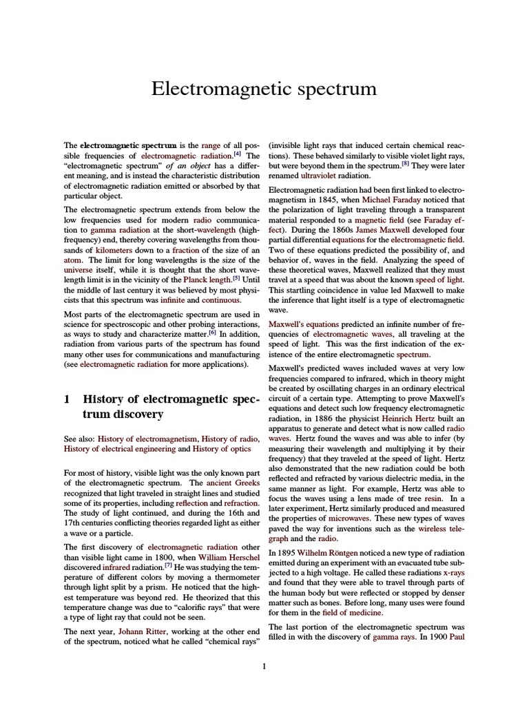 Electromagnetic Spectrum | PDF | Electromagnetic Spectrum ...