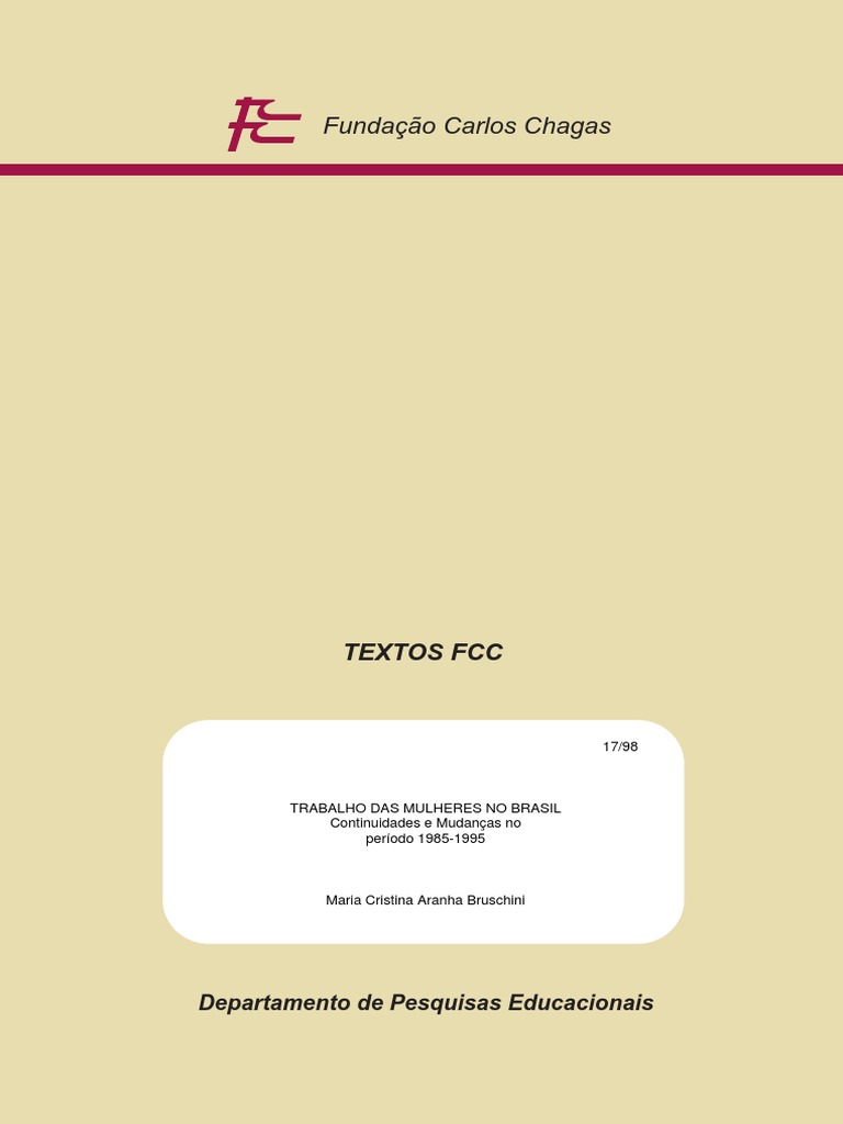 Cristina Bruschini - Novos Olhares Mulheres e Relações de Gênero No ...