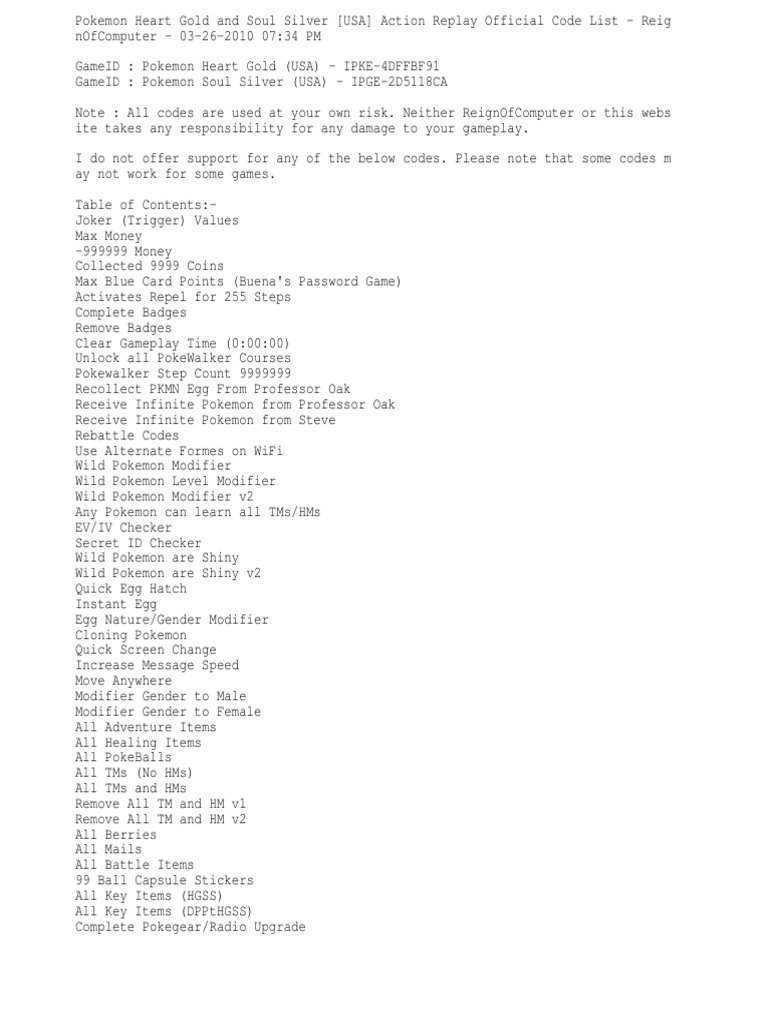 AR Codes | PDF | Japanese Games | Video Games