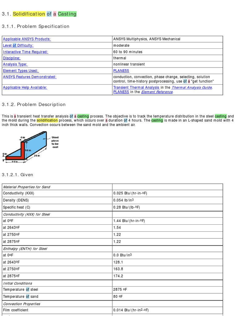 Ansys Training | PDF | Thermal Analysis | Casting (Metalworking)