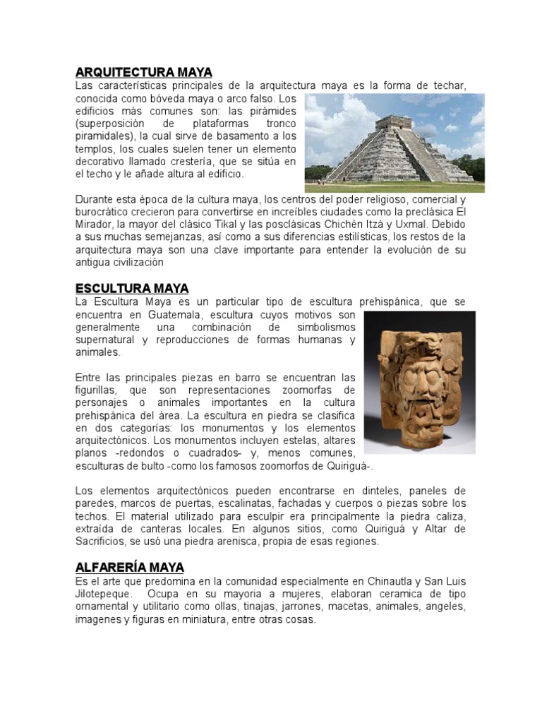 Arquitectura Maya | PDF | Civilización maya | Escultura