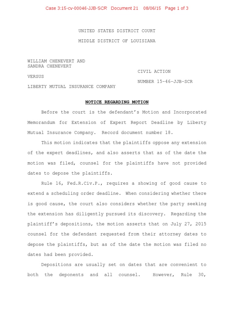 Reasonable Notice for Depositions | Deposition (Law) | Legal Procedure