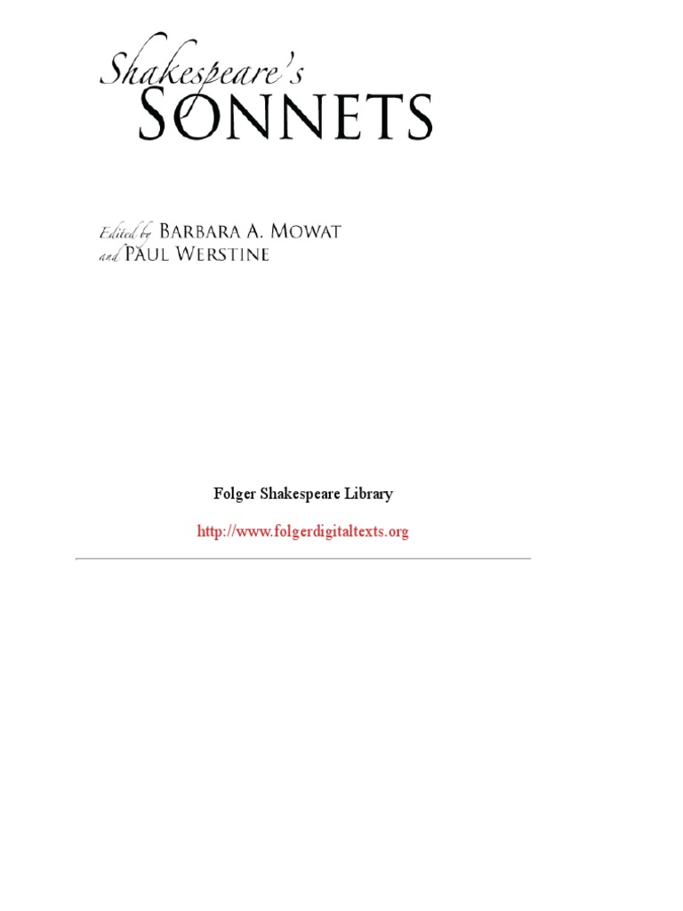 Shakespeare Sonnets | PDF | William Shakespeare | Thou