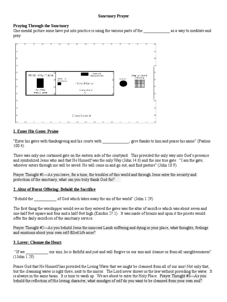 The Sanctuary Prayer | PDF | Fruit Of The Holy Spirit | Prayer