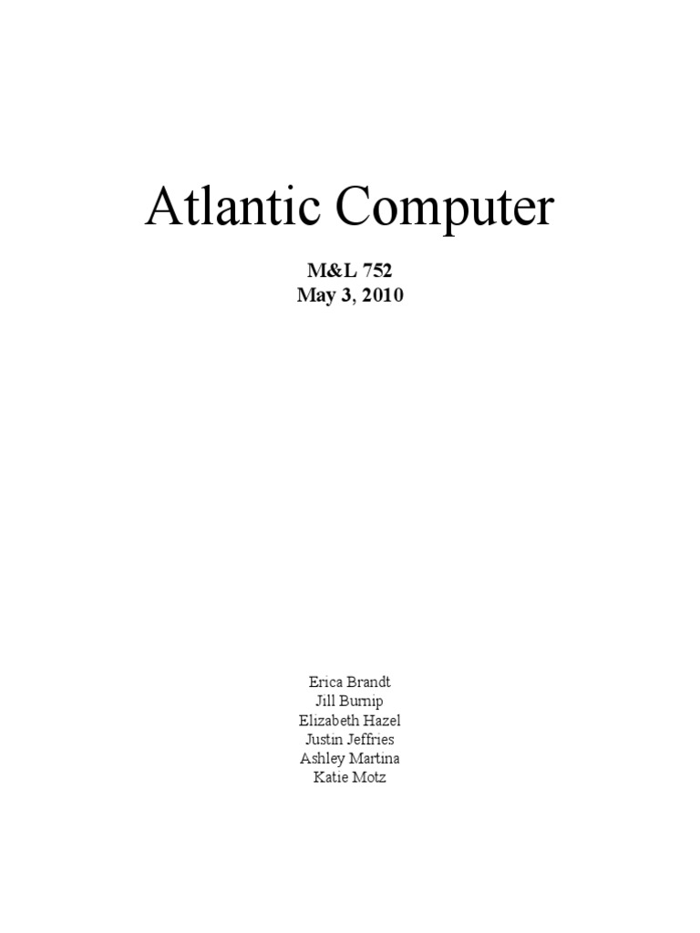 Atlantic Computer | PDF | Strategic Management | Brand