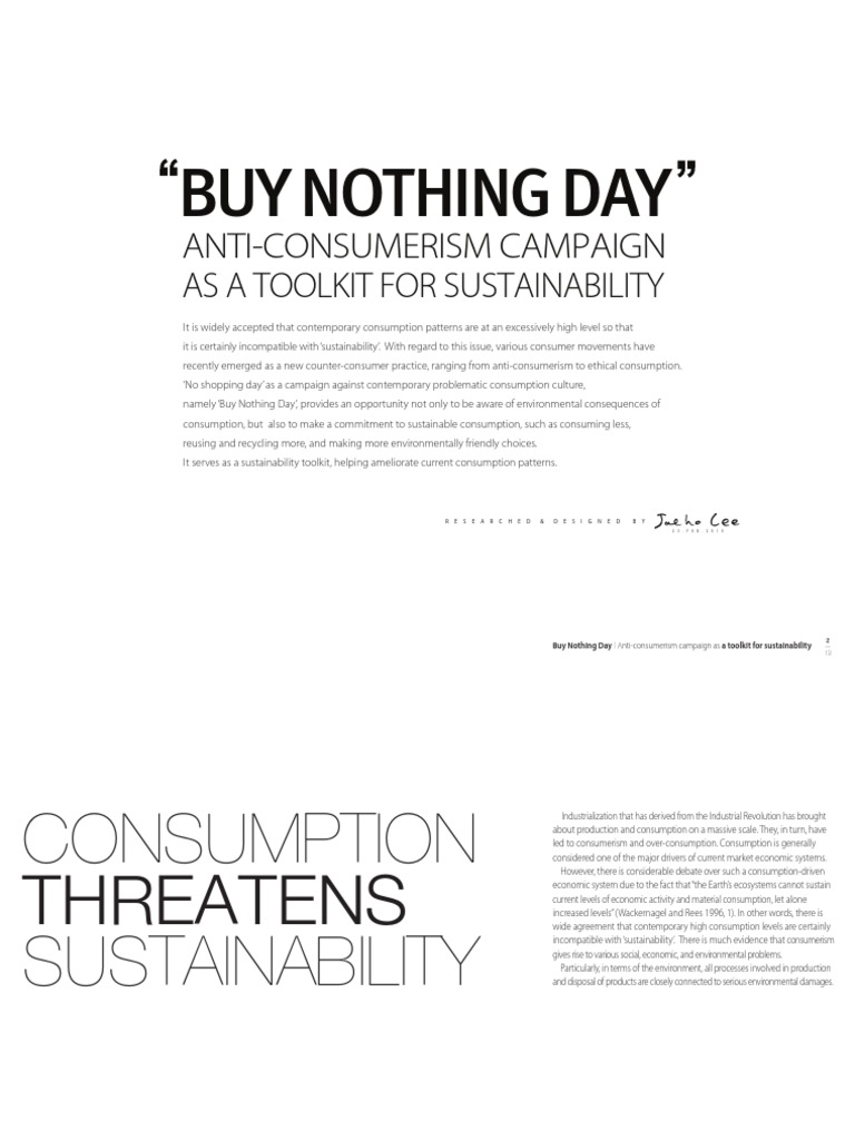 Anti-Consumerist Campaign - "Buy Nothing Day" | PDF | Consumerism ...