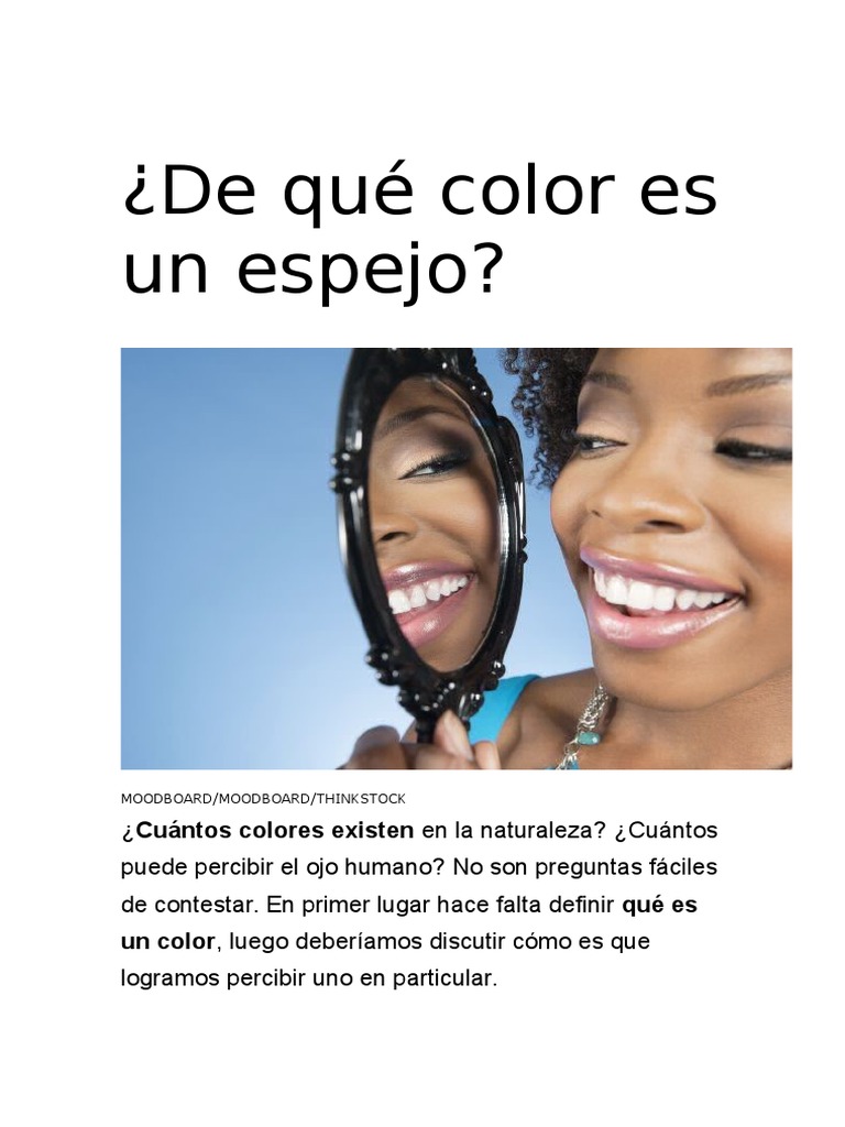 De Qué Color Es Un Espejo | PDF | Color | Espectro electromagnético