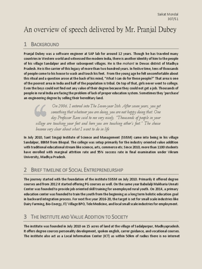 SSISM: Empowering Rural Education in Sandalpur | PDF | Vocational ...
