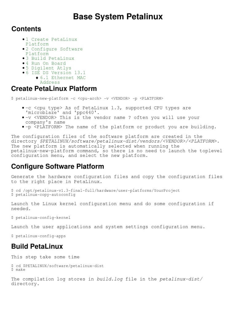 Base System Petalinux | PDF | Computer Architecture | Computing