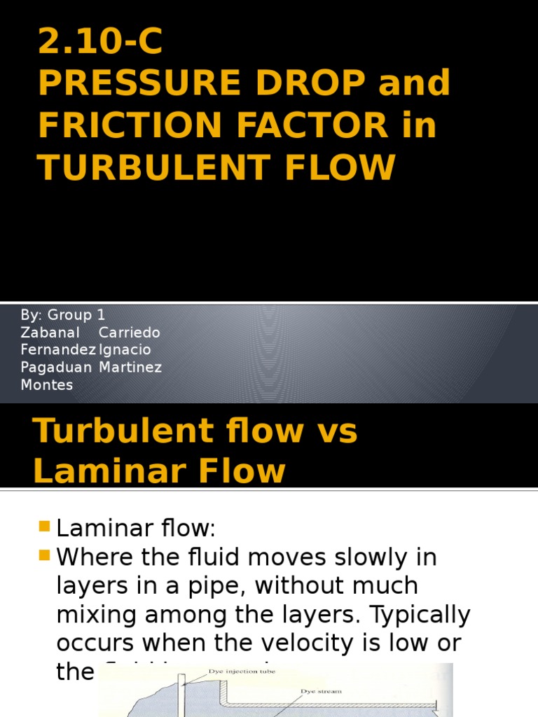 Pressure Drop and Friction Factor in Turbulent Flow | PDF | Laminar Flow | Fluid Dynamics