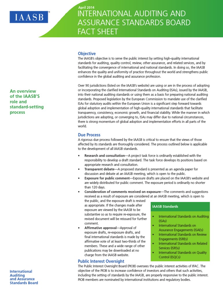 IAASB FactSheet | PDF | Audit | Accounting