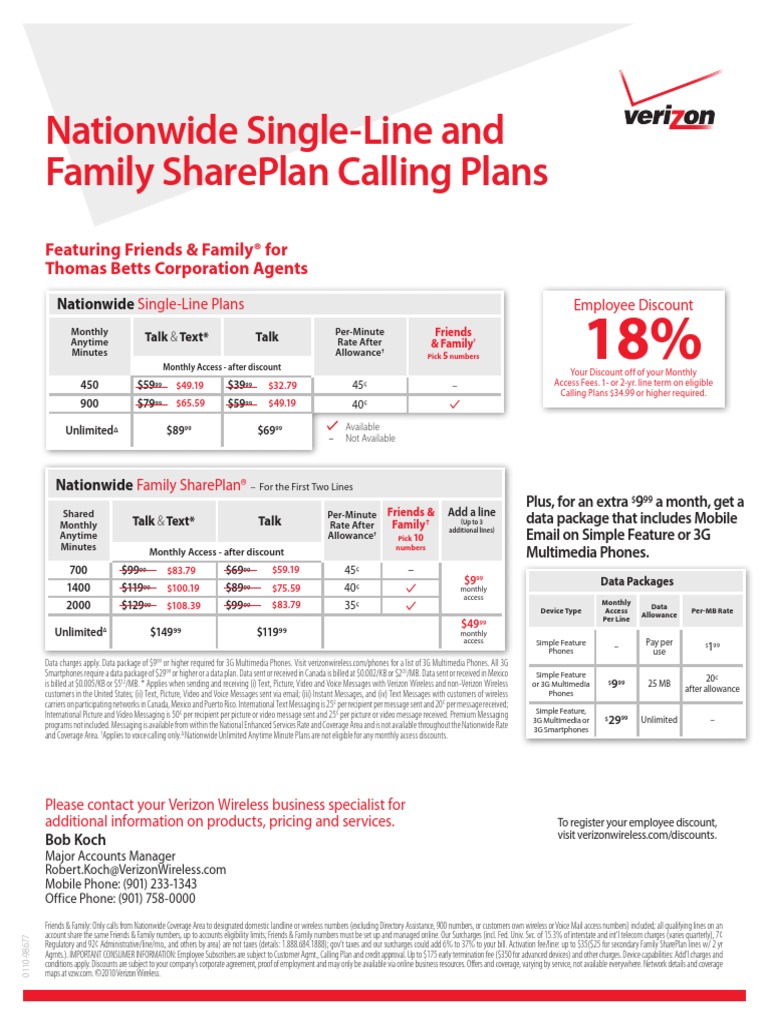 Verizon Voice Plans 2010 | PDF | Verizon Wireless | 3 G