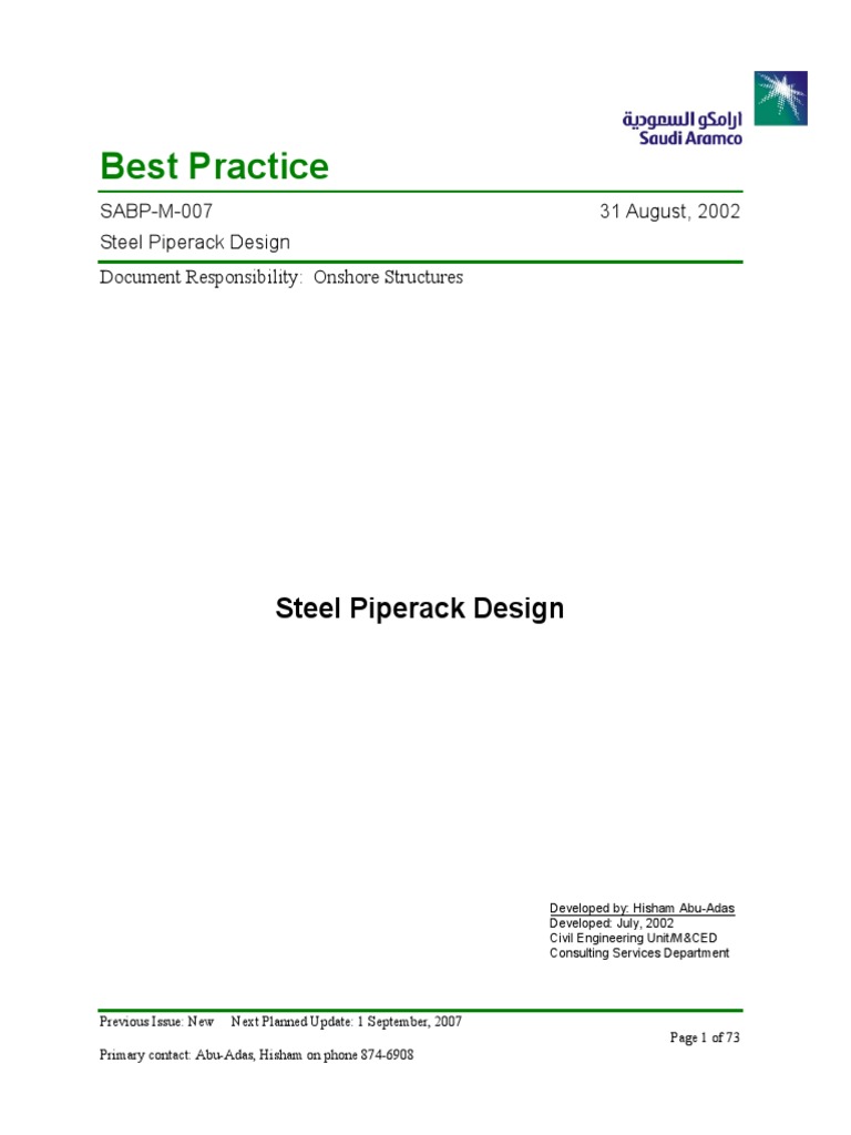 PIP Code - Steel Piperack Design | PDF | Technology & Engineering