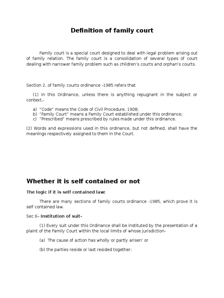 Definition of Family Court | PDF | Family Court | Summons