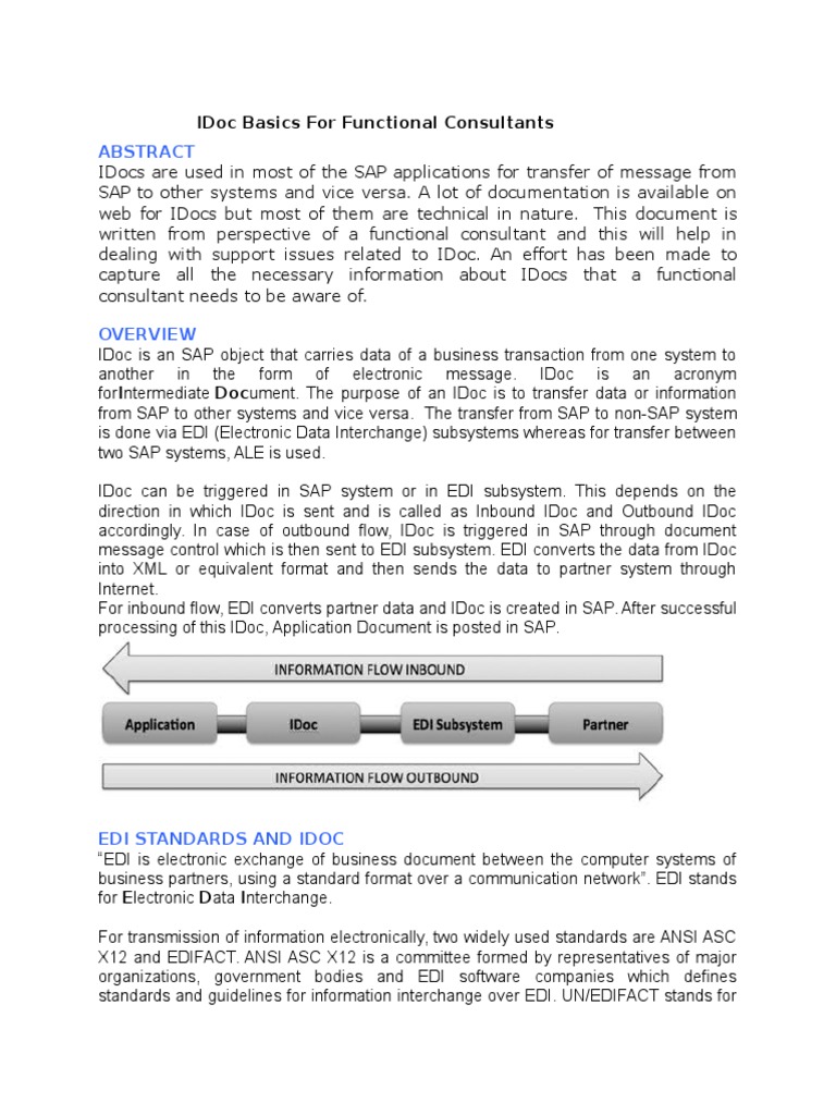 SAP IDoc Basics For Functional Consultants | PDF | Electronic Data Interchange | Digital Technology
