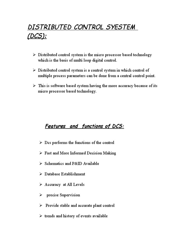 DCS System Presentation | PDF | Signal (Electrical Engineering) | Input ...