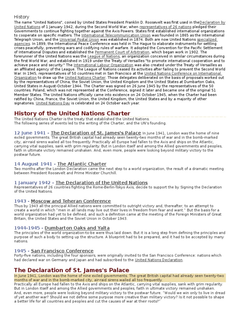 UN Notes | PDF | United Nations | International Relations