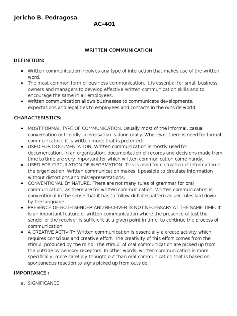 Written Communication | PDF | Communication | Information