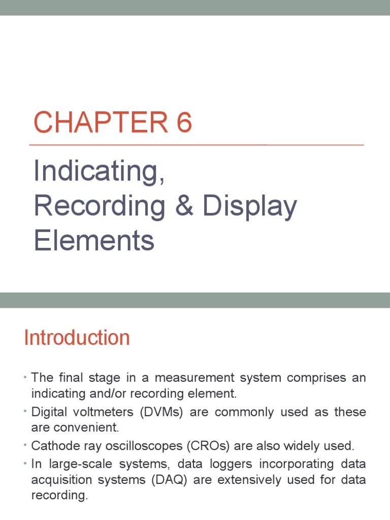 Chapter 6 Indicating, Recording and Display Elements | PDF | Data ...