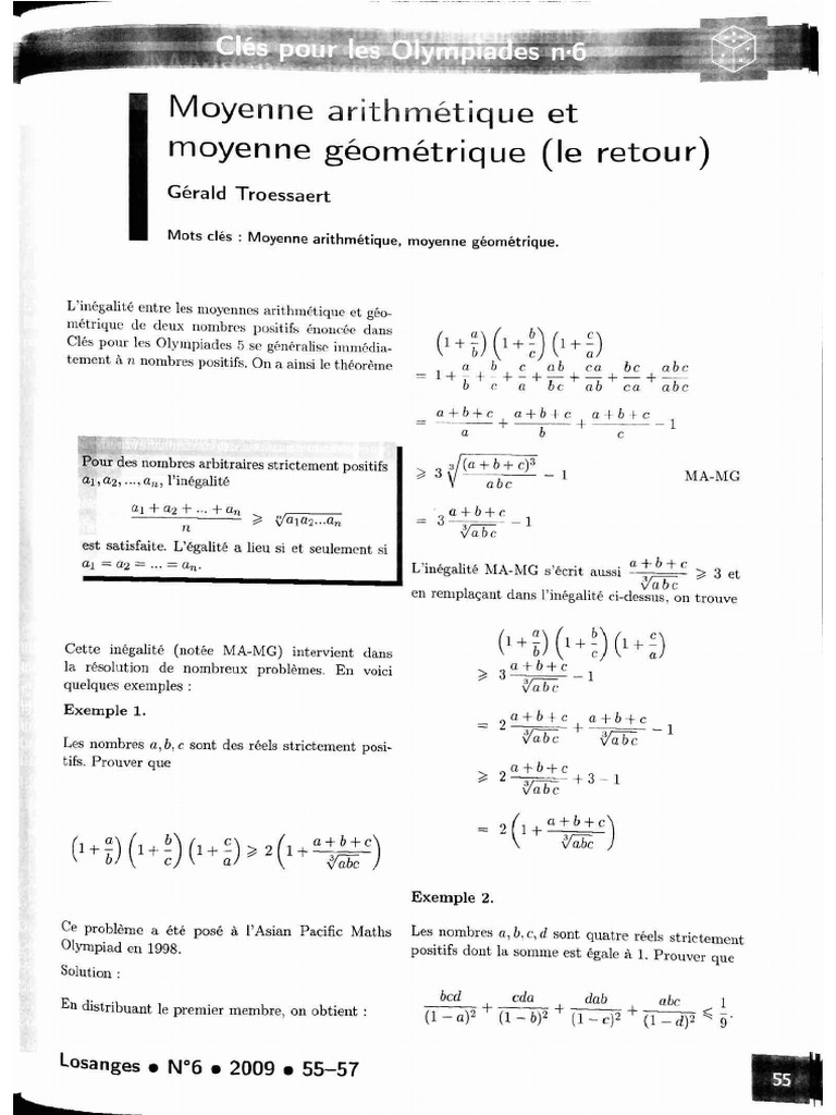06 Moyenne Arithmétique Et Géométrique | PDF