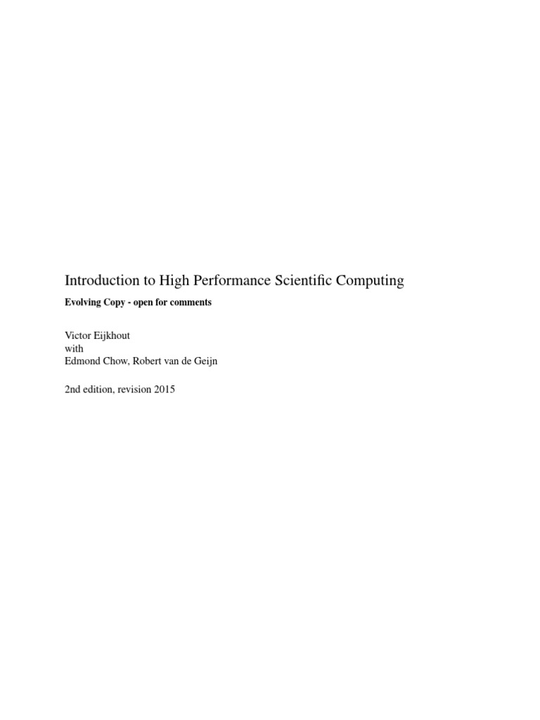 Introduction To High Performance Scientific Computing | PDF | Cpu Cache ...