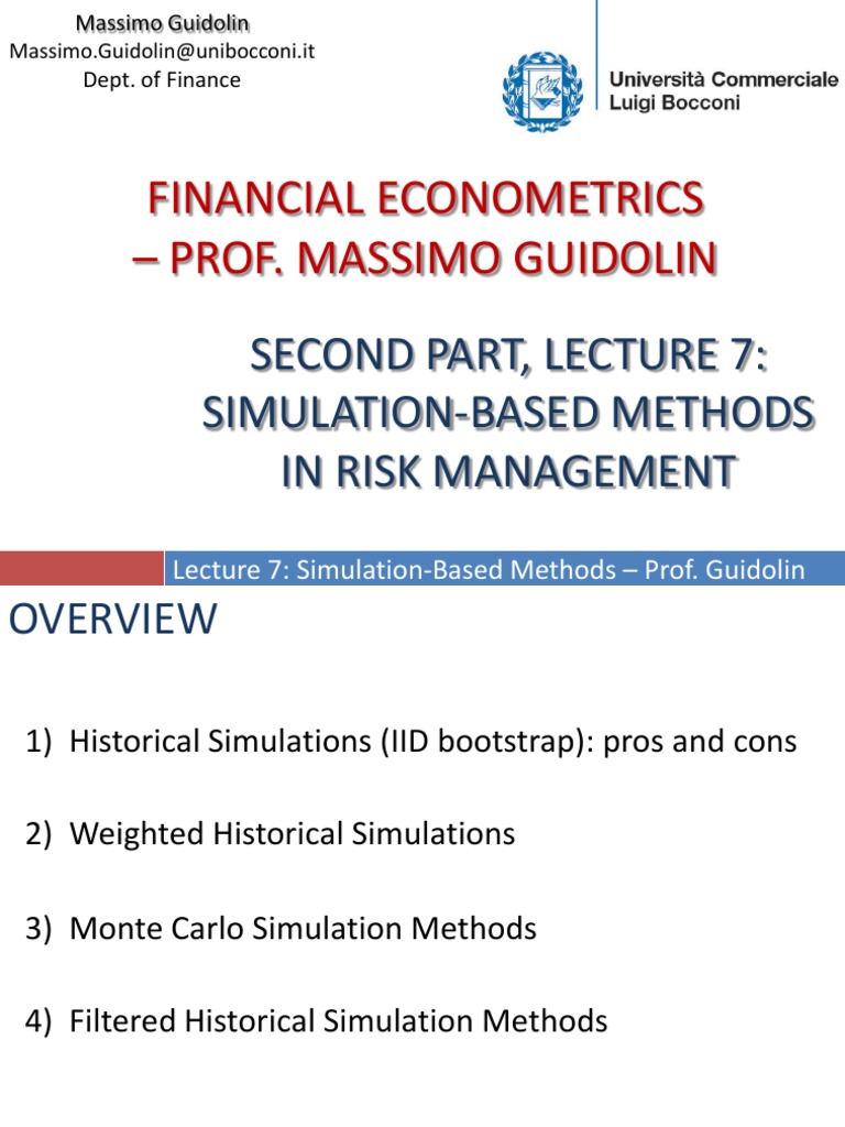 Lec 7 Simulation Based Methods20130527003321 | PDF | Value At Risk ...