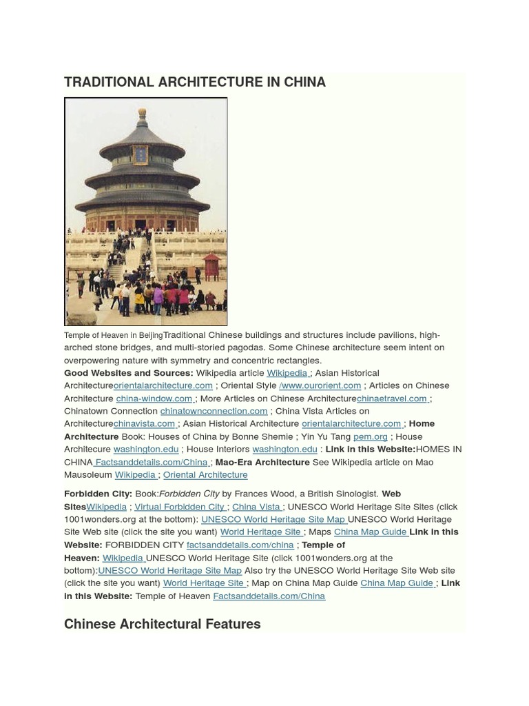 Traditional Chinese Architecture Overview | PDF | Architectural Design ...