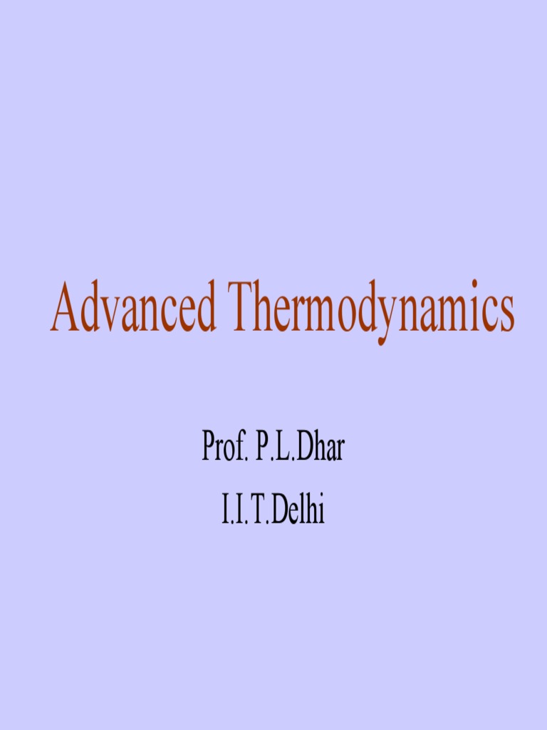 Advanced Thermodynamics Concepts | PDF | Thermodynamic Equilibrium ...