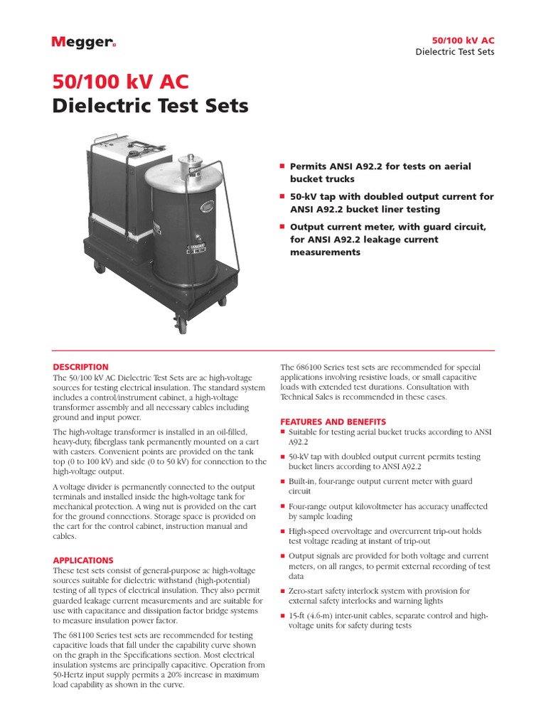 50 - 100kV - AC Dielectric Test Set | PDF | High Voltage | Capacitor
