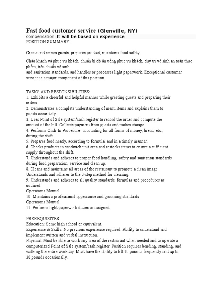 fast-food-customer-service-pdf