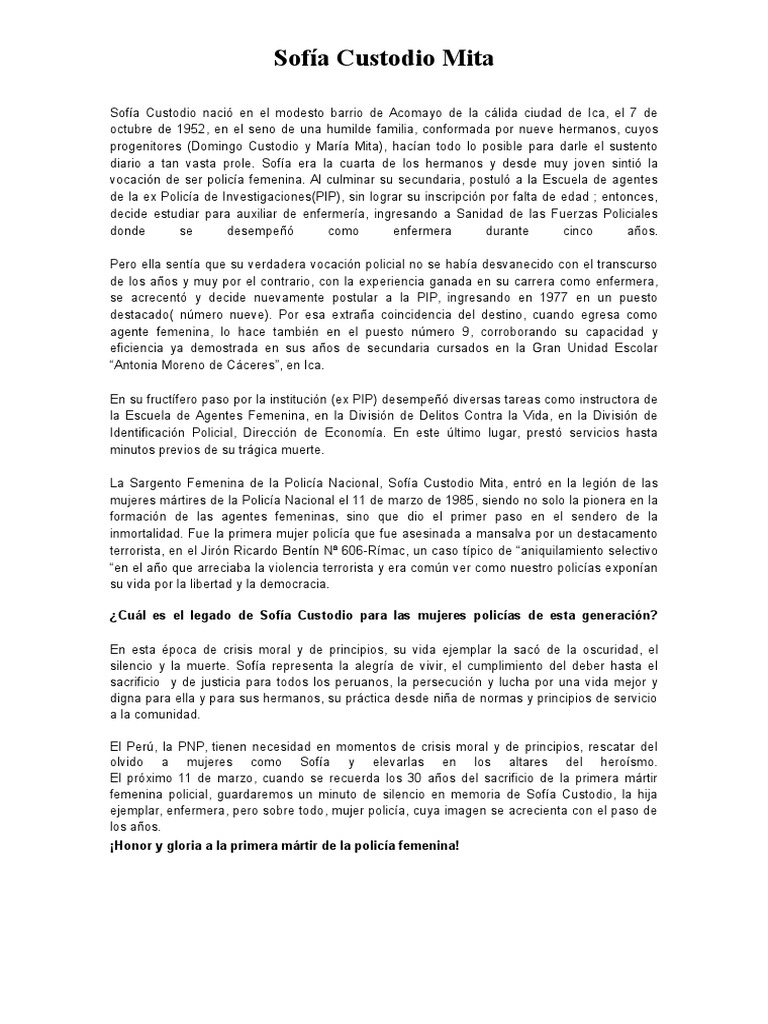 Sofía Custodio | PDF | Policía