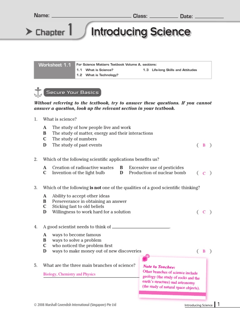 Chapter 1 To 7 Worksheet 1 | PDF | Eclipse | Density